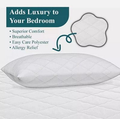 Pack of 4 Quilted Pillows, Bounce Back, Anti-Allergy with Extra Fill