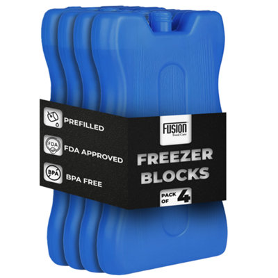 Pack of 4 Reusable Freezer Ice Pack Blocks - Cools & Keeps Food ...