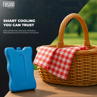 Pack of 4 Reusable Freezer Ice Pack Blocks - Cools & Keeps Food ...