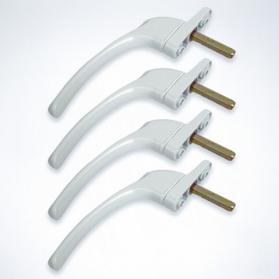 Pack of 4 White Inline Window Handles Secure & Durable