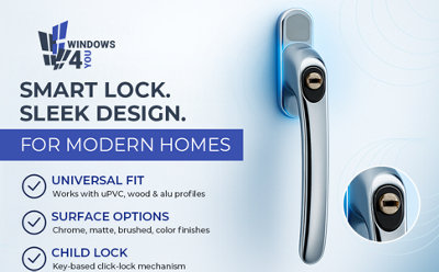 Pack of 4 White Inline Window Handles Secure & Durable