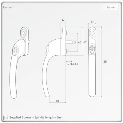 Pack of 4 White Inline Window Handles Secure & Durable