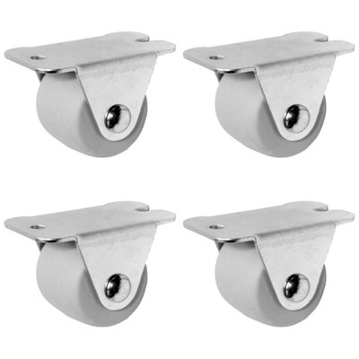 Buy Pack of 4 x Heavy Duty Rubber Furniture Castor Wheels 33mm ...