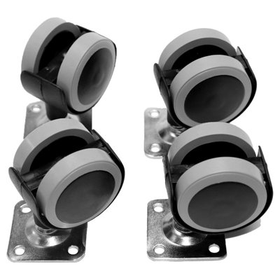Pack of 4 x Rubber Swivel Furniture Castors Wheels - 40 mm Universal ...