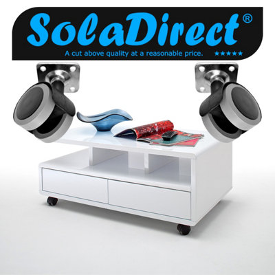 Pack of 4 x Rubber Swivel Furniture Castors Wheels - 40 mm Universal ...