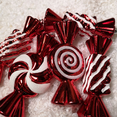 Pack of 5 15cm Red & White Candy Stripe Sweet Shatterproof Christmas ...