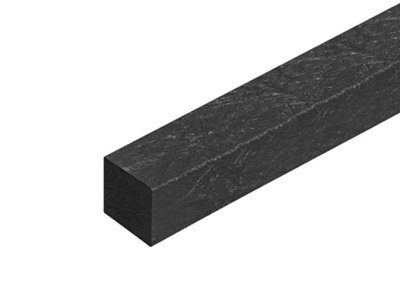 Pack Of 5 Black Recycled Plastic Batten, 50mm x 50mm, 3m