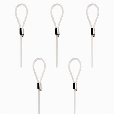Pack of 5 Clear Perlon Loop Cables 1.5m for Picture Hanging Rail ...