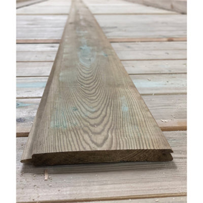 PACK OF 5 - Deluxe 12mm Pressure Treated Tongue Groove Timber Boards ...