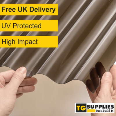 Pack of 5 - High Impact SunPlex Bronze Tinted Translucent Polycarbonate ...
