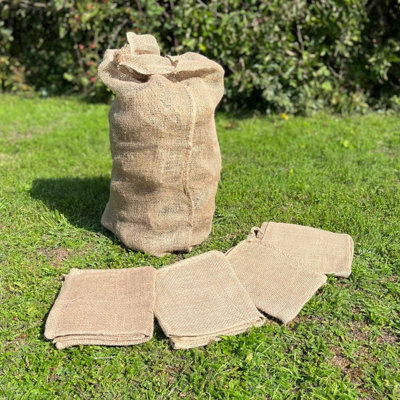 Pack of 5 Large Hessian Jute Potato & Vegetable Storage Sacks