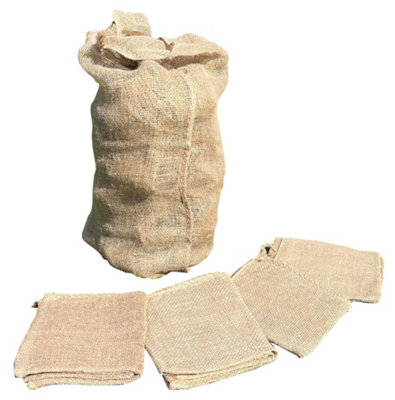 Pack of 5 Large Hessian Jute Potato & Vegetable Storage Sacks