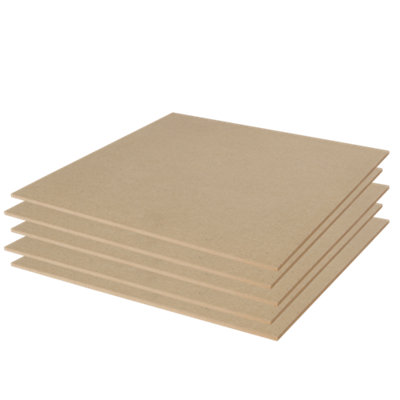Pack of 5 Laser Compatible MDF Boards 400mm x 400mm x 6mm | DIY at B&Q