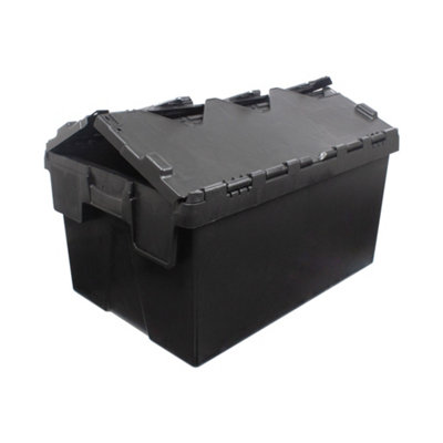Pack of 5 Recycled Plastic Storage Boxes - 53L, Made in the UK from 100 ...
