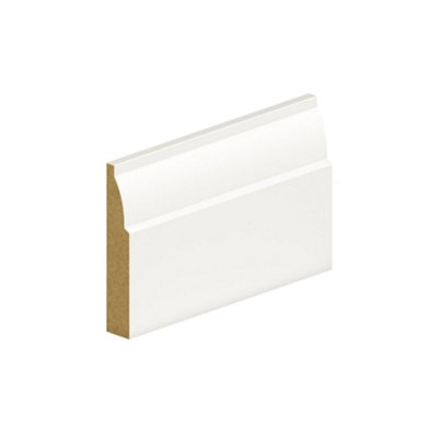 PACK OF 5 (Total 5 Units) - 14.5mm Thick Primed MDF Ovolo Skirting ...
