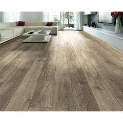 PACK OF 5 (Total 5 Units) - Brown Oak 8mm Thick Laminate Flooring (11 ...