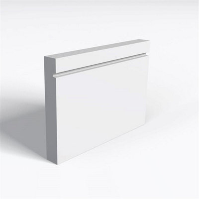 Pack of 5 (Total 5 Units) - MDF Primed Square Groove Skirting Board ...