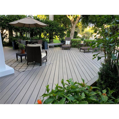 Pack of 5 (Total 5 Units) - Premium Natural Square Edge Composite Deck ...