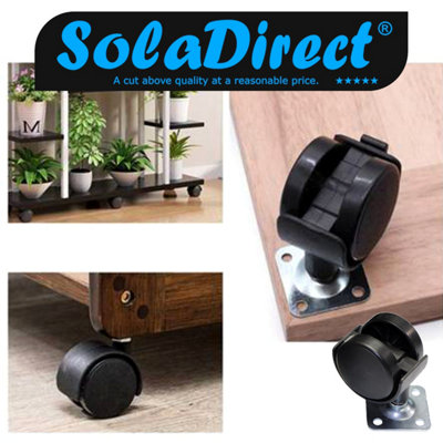 Pack of 5 x PVC Swivel Furniture Castors Wheels - 40 mm Universal ...