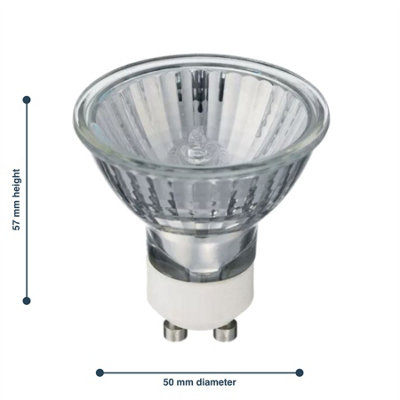 Pack of 6 - 50 Watt Halogen GU10 Warm White Dimmable Light Bulbs
