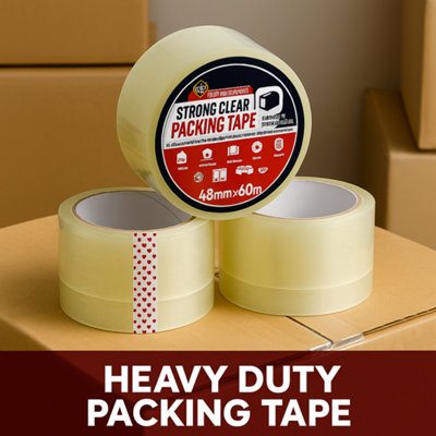 Pack of 6 clear packing tape heavy duty transparent tape 48mm x 60m ...
