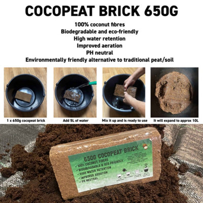 PACK OF 6 - coco coir bricks,natural organic planting compost,coconut ...