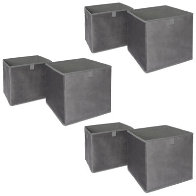 Pack of 6 Matte Velvet Cube Storage Boxes | DIY at B&Q