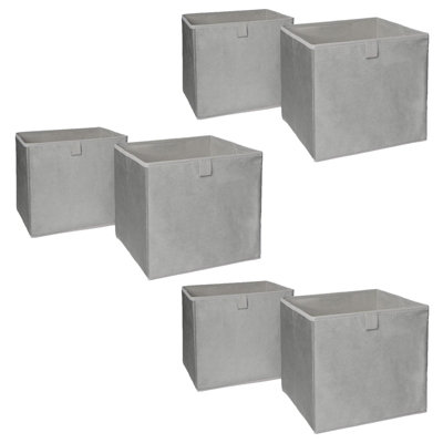 Pack of 6 Matte Velvet Cube Storage Boxes | DIY at B&Q