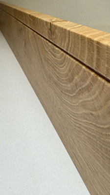 PACK OF 6 - NATURAL OAK SKIRTING BOARD VENEERED V GROOVE 120MM X 16MM X ...