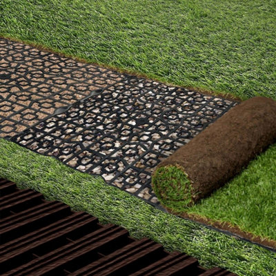 Pack of 8 Black Heavy Duty Grass Grids Strong Ground Support for ...