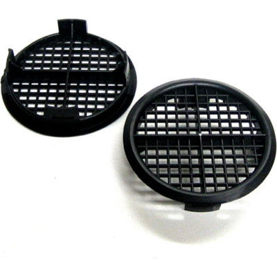 Pack of 8 Black Plastic 68mm Round Soffit Air Vents Push in Roof and ...
