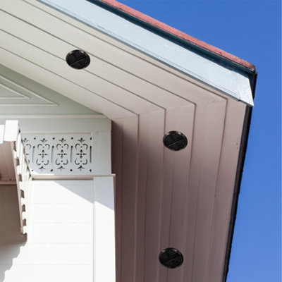 Pack of 8 Black Plastic 68mm Round Soffit Air Vents Push in Roof and ...