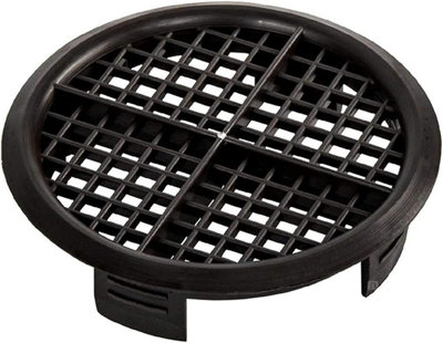 Pack of 8 fiXte 70mm Lattice Design Black Plastic Push in Circular ...