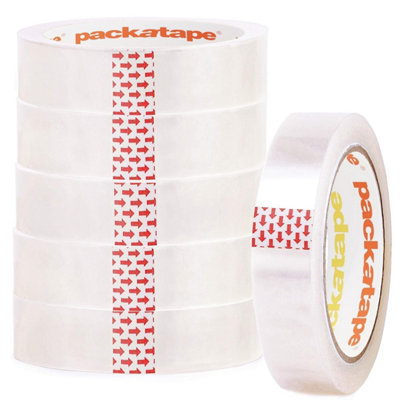 Packatape Cellotape 6 Rolls Clear Tape 24mm x 66m for Gift Wrap and Office