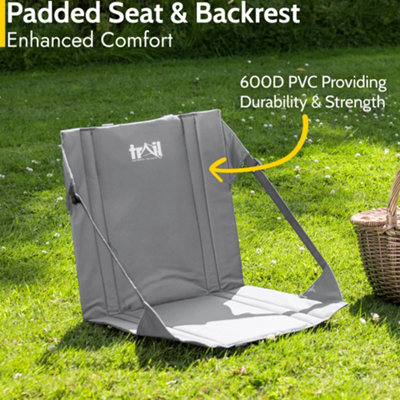 Padded Hiking Chair Portable Folding Outdoor Camping Seat with Backrest ...