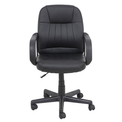 Padded Office Desk Chair, Faux Leather Computer Swivel Chair, Height ...
