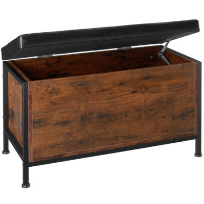 Padded Storage Chest Calico 81.5 x 41.5 x 50.5 cm - Industrial wood ...
