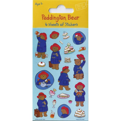 PADDINGTON BEAR STICKER SHEET (PACK OF 6) BLUE/RED (ONE SIZE)