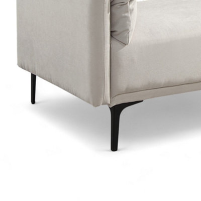 Padstow Fabric Modern Pillow Style 3 Seater Clic Clac Sofa Bed - Natural