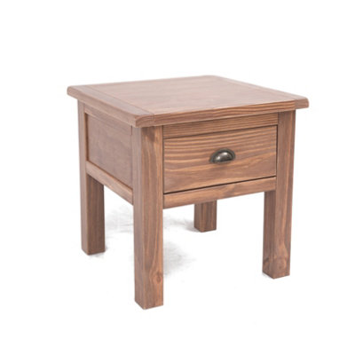 Padua Lacquered 1 Drawer Side Table Brass Cup Handle