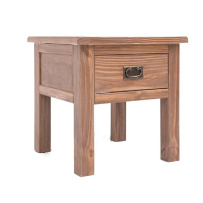 Padua Lacquered 1 Drawer Side Table Brass Drop Handle