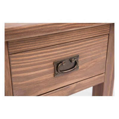 Padua Lacquered 1 Drawer Side Table Brass Drop Handle