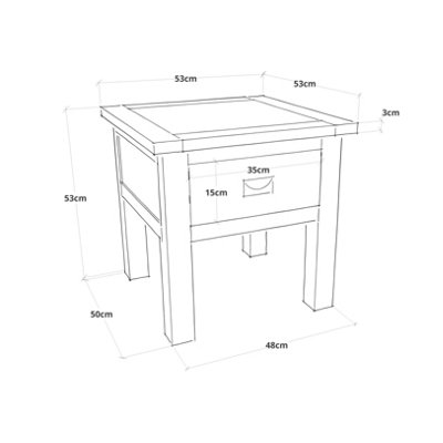 Padua Lacquered 1 Drawer Side Table Brass Drop Handle