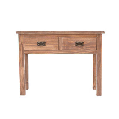 Padua Lacquered 2 Drawer Console Table Brass Drop Handle