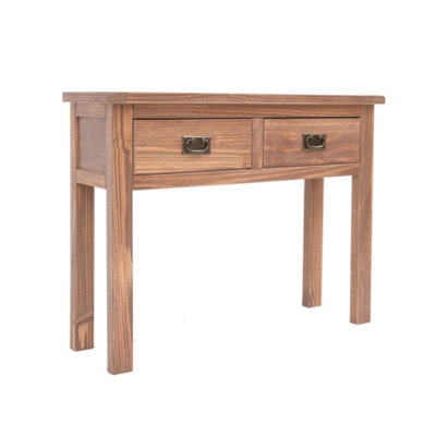 Padua Lacquered 2 Drawer Console Table Brass Drop Handle