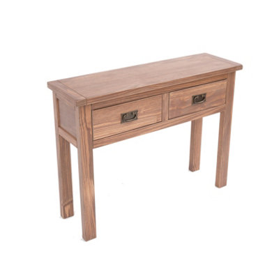 Padua Lacquered 2 Drawer Console Table Brass Drop Handle