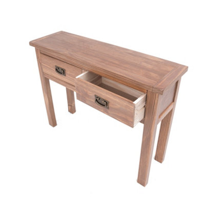 Padua Lacquered 2 Drawer Console Table Brass Drop Handle