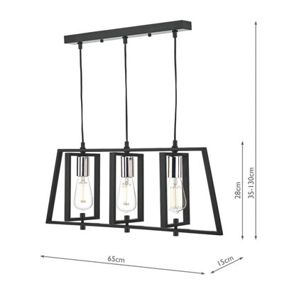 Pagazzi Celio 3 Light Matt Black Ceiling Bar