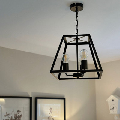 Pagazzi Charley 3-Light Black Lantern Ceiling Pendant