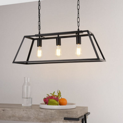 Pagazzi Charley 3 Light Matte Black Pendant Bar